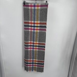 Boden | Accessories | Boden Scarf Womens 8x24 Gray Multicolor Plaid 00 ...